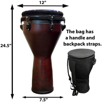 Pluto Red Djembe Drum 12 Inch Head with Complimentary Djembe | Reverb
