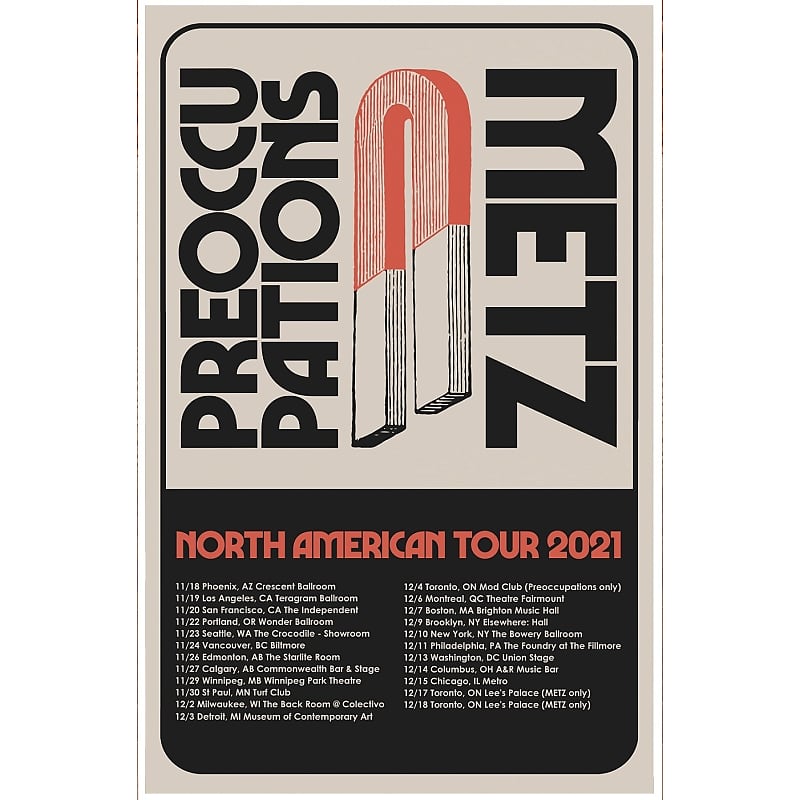Preoccupations | METZ 2021 Ltd Ed New RARE Tour Poster | Reverb
