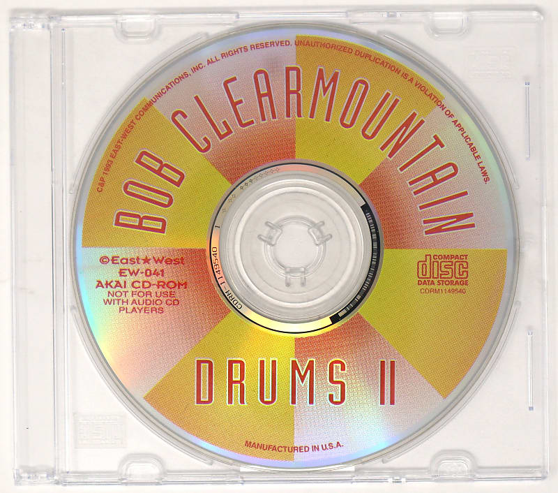 East West Bob Clearmountain Drums II Akai Format Sample | Reverb