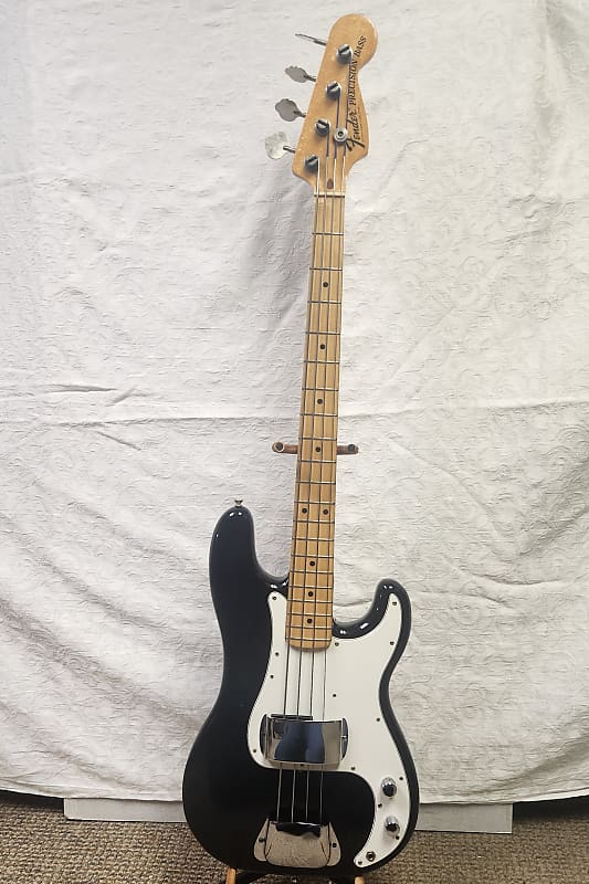 Fender Precision Bass 1976 - Black with Maple Neck | Reverb