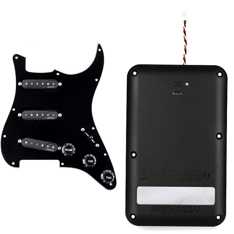 Fishman Fluence Stratocaster Loaded Pickguard - Black with | Reverb
