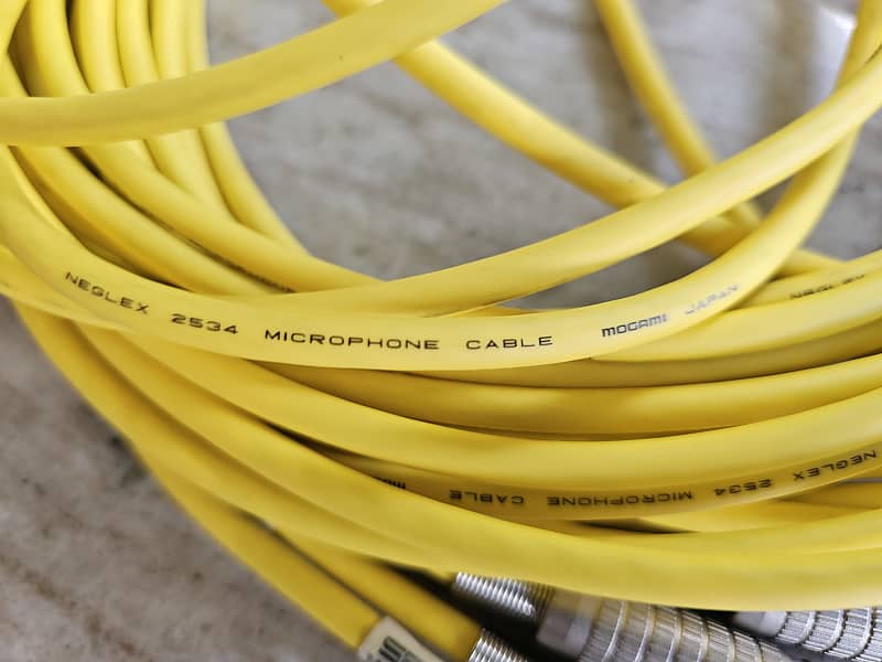 Mogami NEGLEX 2534 TRS to TRS 10ft cables x (8) 2019 - Yellow | Reverb