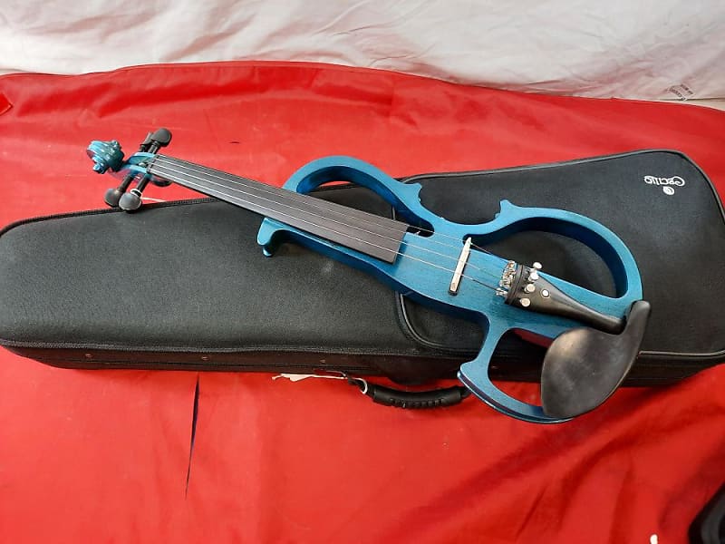 Cecilio CEVN-2 Electric Violin Blue w/ Case | Reverb
