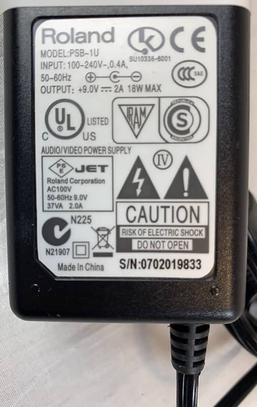 Roland PSB-1U Ac Adapter For Br-8, F-30/90/100, Fp-3, Mt-90s, | Reverb