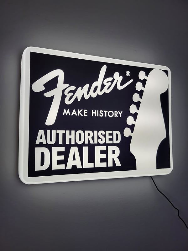 Fender Authorised Dealer Light Up Sign Large Format Killer | Reverb