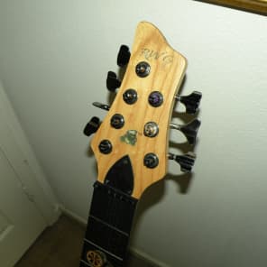 Raven West 7 String Wide Fret Bass blonde thru neck body 18 | Reverb