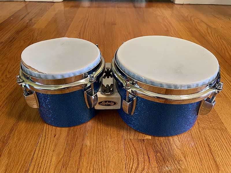 Ludwig Blue Sparkle Bongos 8” 6” concert toms 1960’s - Blue | Reverb