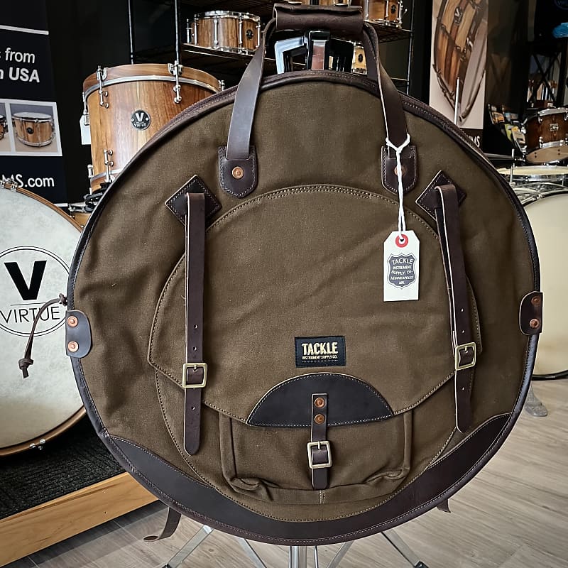 Tackle Canvas 22" Cymbal Bag Forest Green with Dark Brown | Reverb