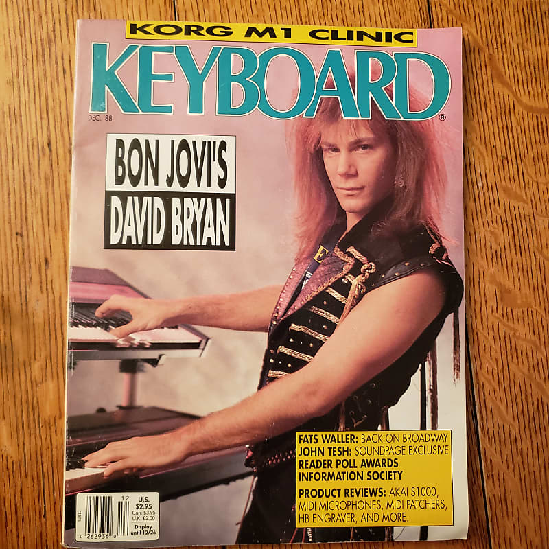Keyboard Magazine Dec 88 bon Jovi's David Bryan | Reverb