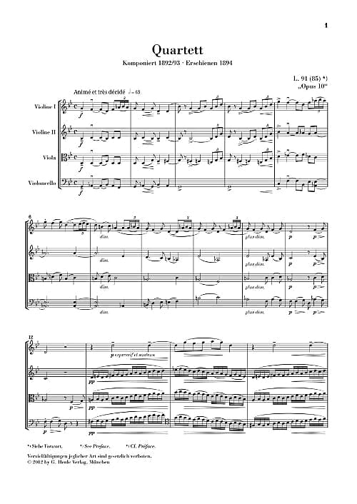 String Quartet Study Score | Reverb