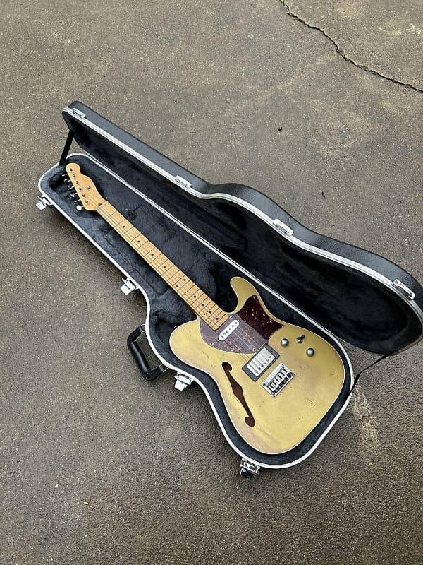 Partscaster Thinline Telecaster Relic Gold Top w/hard case | Reverb