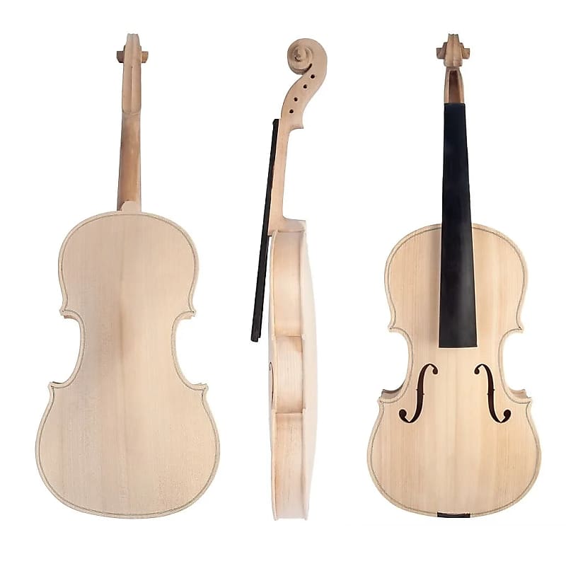 4/4 Unfinished Violin Maple Body with Ebony Neck Fingerboard | Reverb