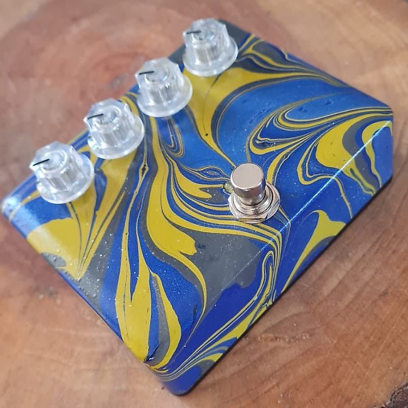 Goliath FX Bass Big Muff Fuzz 2022 - Blue & Yellow Swirl | Reverb UK