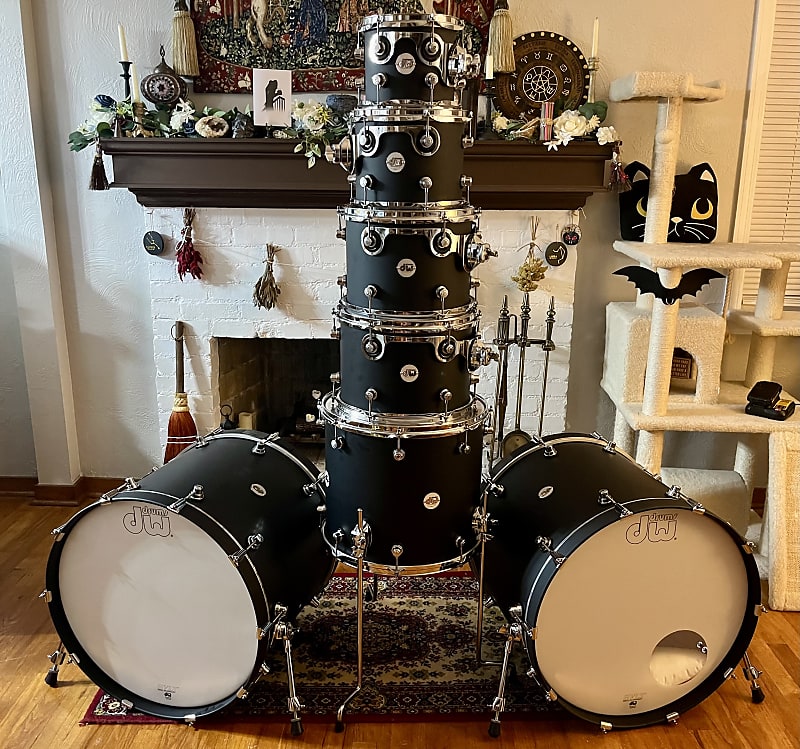 DW Design 7 Piece Double Bass Shell Pack *Matte Black* | Reverb