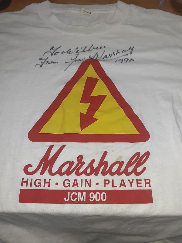 Marshall Jim Marshall Autographed Marshall Amp Signed T-Shirt | Reverb