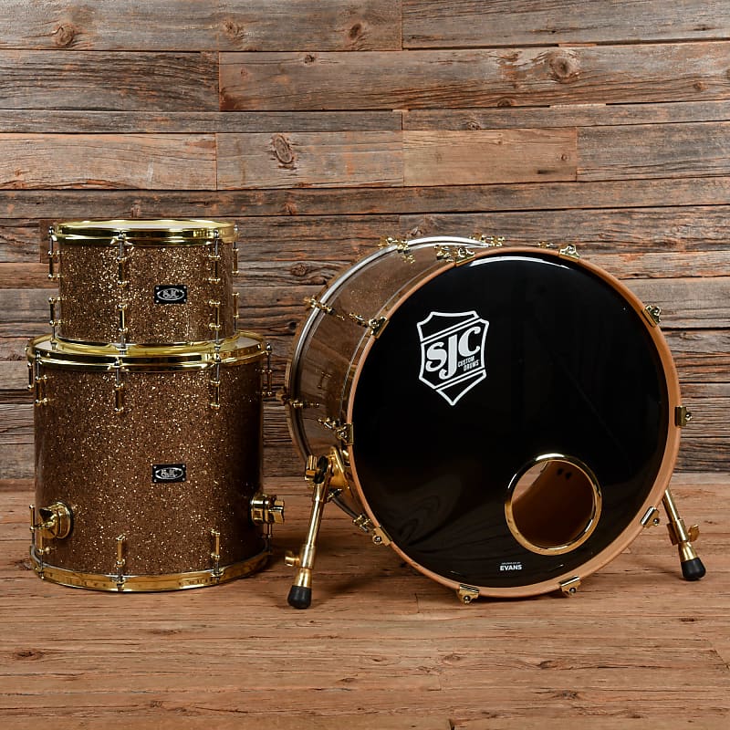 SJC 12/16/22 3pc. Drum Kit Gold Sparkle | Reverb