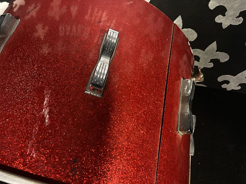 Vintage Ludwig Keystone Badge 14x22 Bass Drum 1960s-Red | Reverb