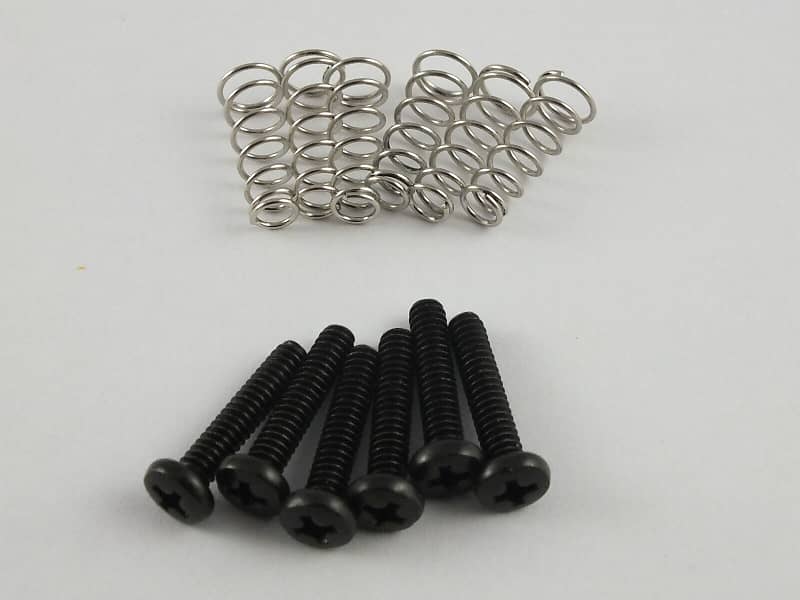 6 Black Domed Pickup Height Adjustment Screws & Springs | Reverb UK