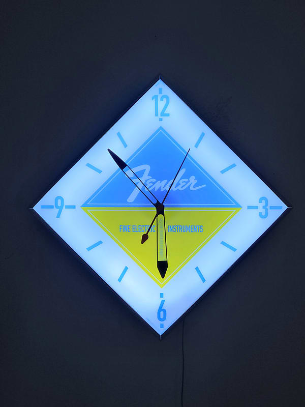1965 Style Fender Musical Instruments Light-Up Clock Killer | Reverb