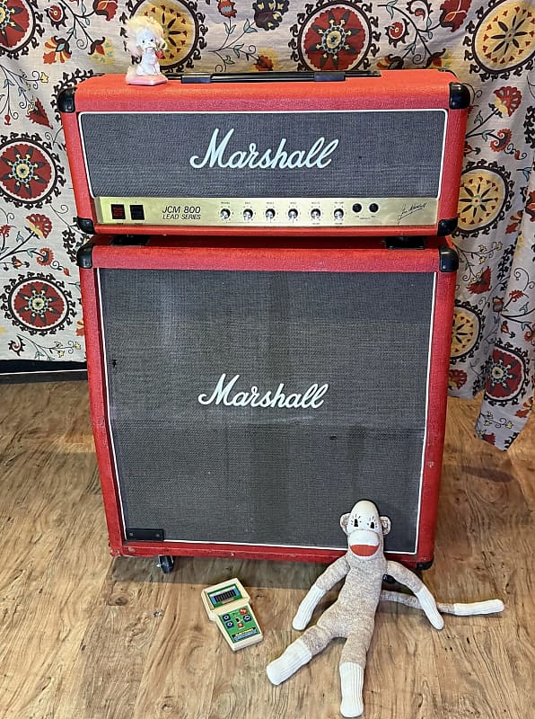 1986 Vintage Red Marshall 4X12 cabinet | Reverb