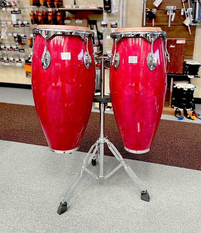 PP Performance Percussion Congas with Stand in Red | Reverb UK