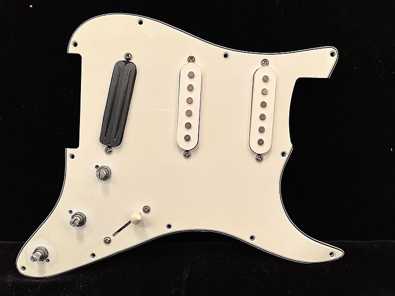 Loaded White 3 ply Stratocater Pickguard w/ Pickups | Reverb