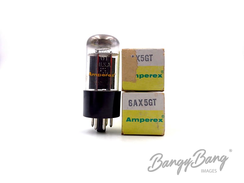 2 Vintage Amperex 6AX5GT Power Full-Wave Rectifier Tube Valve | Reverb