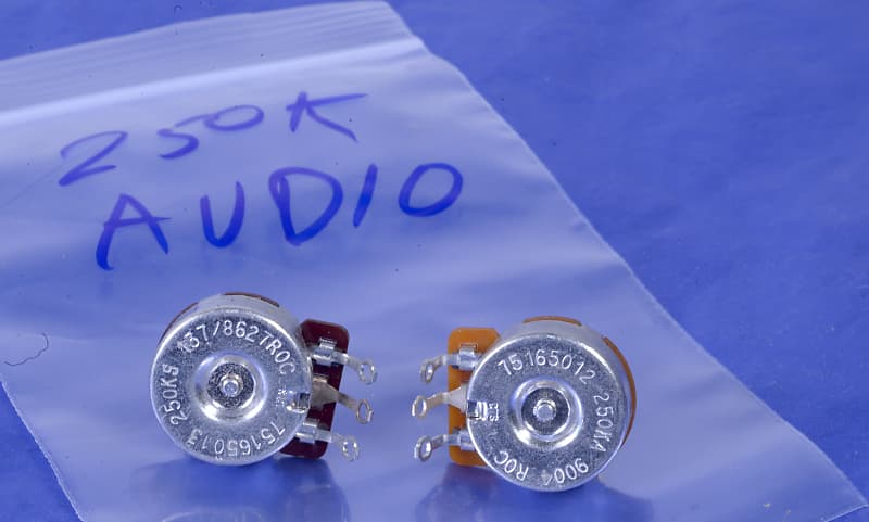Two CTS 250K Audio Taper Split Shaft Pots For Gibson? | Reverb