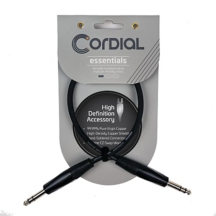 Cordial Cables Balanced Mic/Line - 1/4-inch TRS to 1/4-inch | Reverb