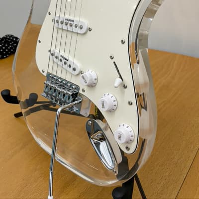Galveston Clear Acrylic Stratocaster Guitar | Reverb