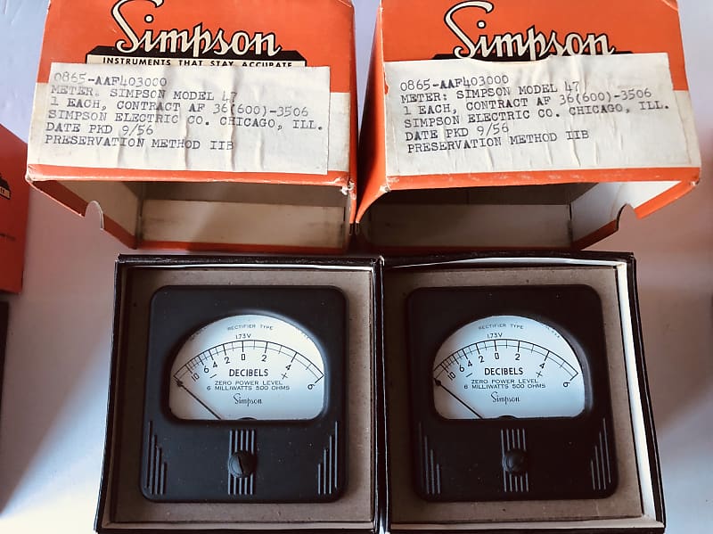 2 x 1950’s NOS Simpson model 47 VU meters for Gates | Reverb Australia