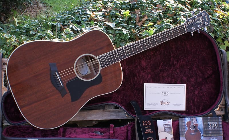 2013 Taylor 520e 1st Edition All-Mahogany Dreadnought | Reverb