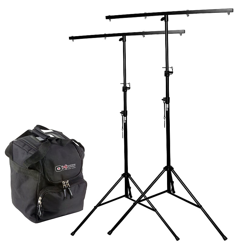 ProX Portable DJ 9FT T-Bar Lighting Stands w Square Bars Pair | Reverb