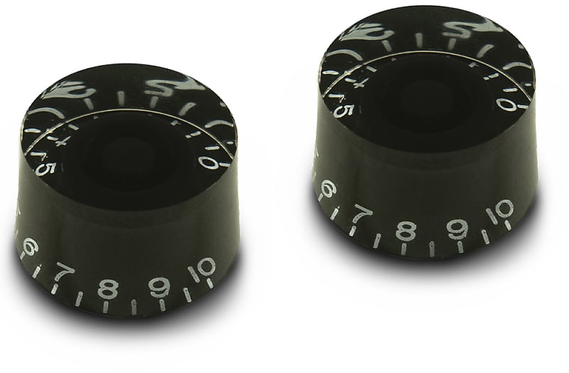 2x BLACK TALL SPEED KNOB VINTAGE 50's FOR GIBSON EPIPHONE | Reverb