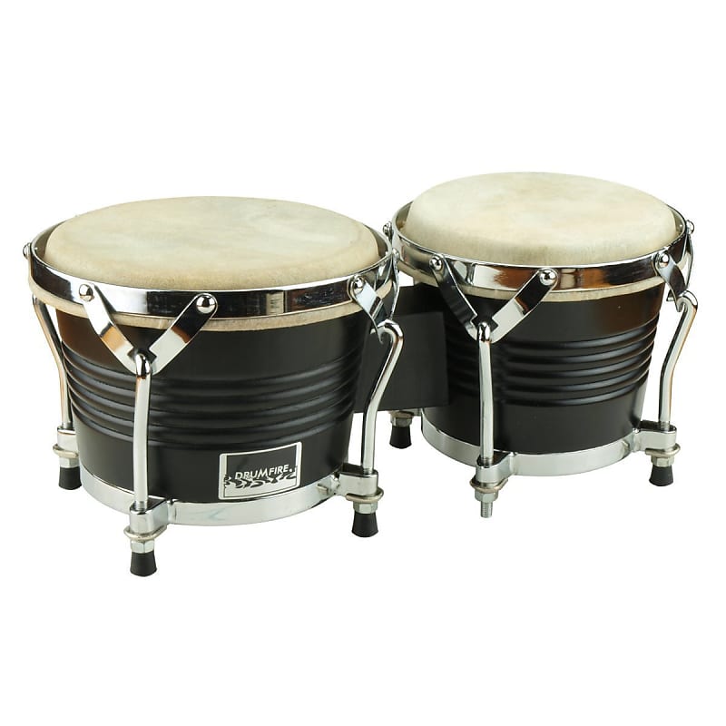 Drumfire 6.5" and 7.5" Wood Bongos (Black) | Reverb