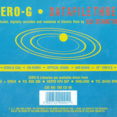 Zero-G Datafile Three Audio Sample CD Time + Space | Reverb