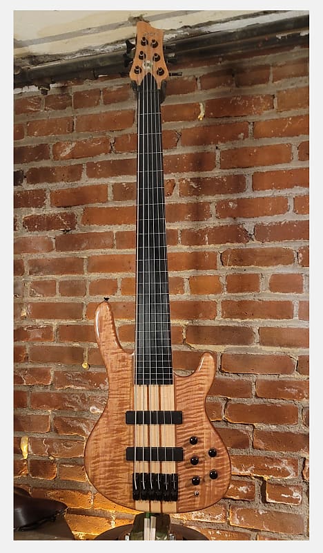 Wolf S7 6 String Fretless Bass Guitar - Beautiful Flame | Reverb