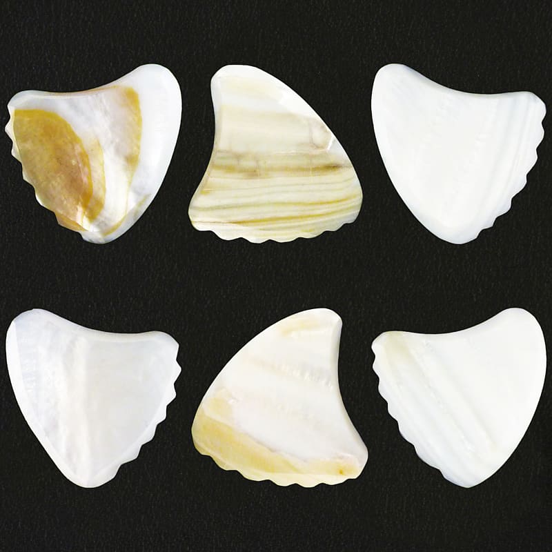 White Abalone Shell Guitar Pick - Shark Fin Shape - Handmade | Reverb
