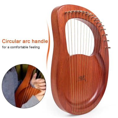 Full Bundle Professional 16 String Lyre Harp with Pickup and | Reverb