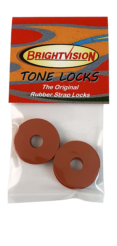 Four Original "Burnt Orange" Color Rubber Guitar Strap Locks | Reverb