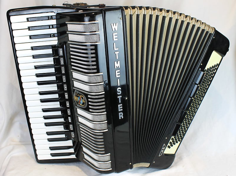 6948 - Black Weltmeister S4 Tone Chamber Piano Accordion LMMH | Reverb