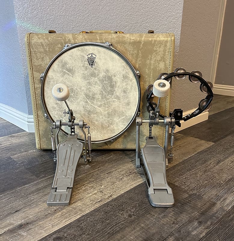 “MARBLE MOON”busker style suitcase drum by Vintage Suitcase | Reverb