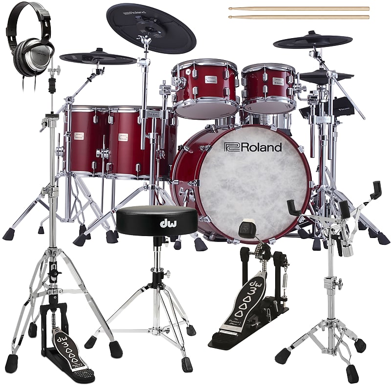 Roland VAD716 V-Drums Electronic Drum Set - Gloss Cherry DRUM | Reverb