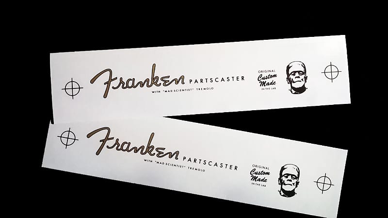 Franken Partscaster Two Guitar Headstock Waterslide Decals | Reverb