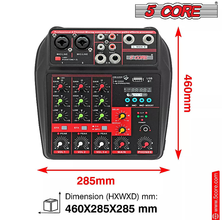 BRAND NEW! 4 Channel Mini Audio Mixer Bluetooth USB DJ | Reverb