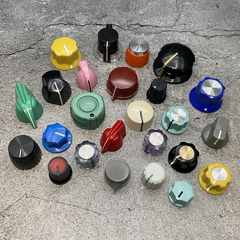 25 Pc Lot of Misc Mix Pedal & Guitar Amp Knobs - Lot #383 | Reverb