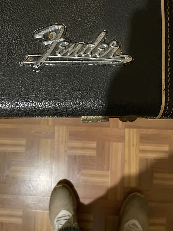 Fender hard shell case 1967-71 fender logo with tail | Reverb