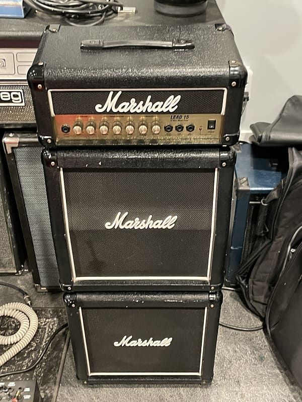 1990’s Marshall Lead 15 G15MS Micro / Mini Stack Black Tolex | Reverb