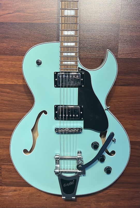 Dean Colt Bigsby with Piezo Gloss Aqua and Case | Reverb