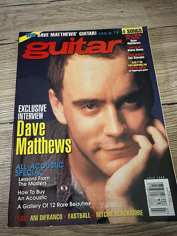 Guitar Magazine Dave Matthews Band July 1998 Back Issue with | Reverb